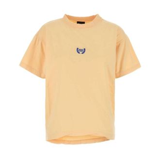 Balenciaga Logo-besticktes Baumwoll-T-Shirt - - Tops - Damen - Orange - S