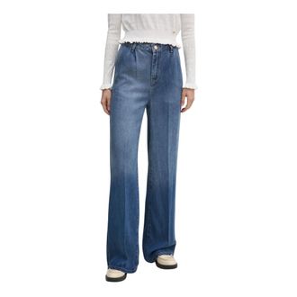 Gaud&igrave; Jean Large Pliss&eacute; - Femme - Jeans - Bleu - Taille: W26