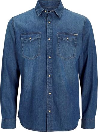 Jack & Jones Jack And Jones - Sheridan Hemd f&uuml;r Herren, Brusttasche (Mittelblau)