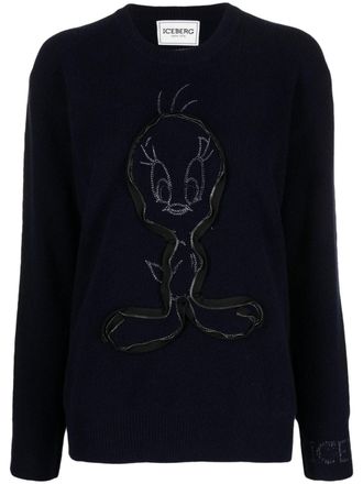 Iceberg x Looney Tunes pull en laine vierge - Bleu