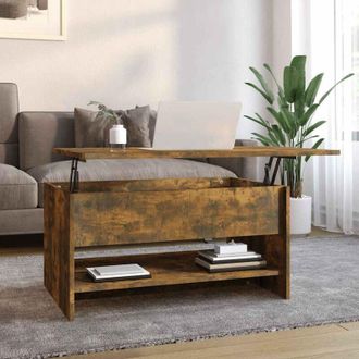 vidaXL Table basse Ch&ecirc;ne fum&eacute; 80x50x40 cm Bois ding&eacute;nierie Vidaxl