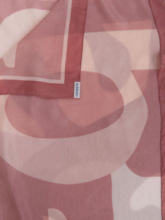 Burberry Lettering Logo Cotton-Silk Scarf - Pink