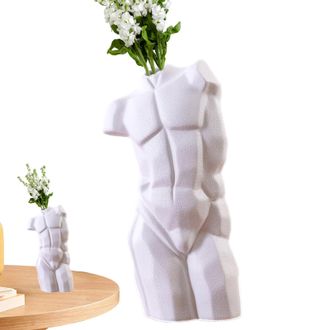 Generico Vase f&uuml;r K&ouml;rperkunst f&uuml;r Herren, geschnitzter Mann, moderner Keramik-Blumentopf, eleganter Statuen-Blumentopf, k&uuml;nstlerische dekorative Vase, f&uuml;r Zimm