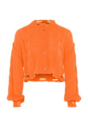 Mymo Strickjacke Damen orange
