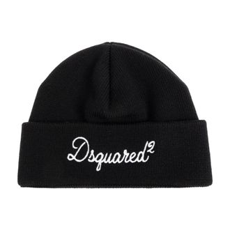 Dsquared2 Wollm&uuml;tze mit gesticktem Logo - - Accessories - Herren - Schwarzk - ONE SIZE