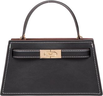 Tory Burch Femme, Sacs, Noir, Taille: ONE Size Mini Sac &agrave; Main en Cuir de Veau Noir