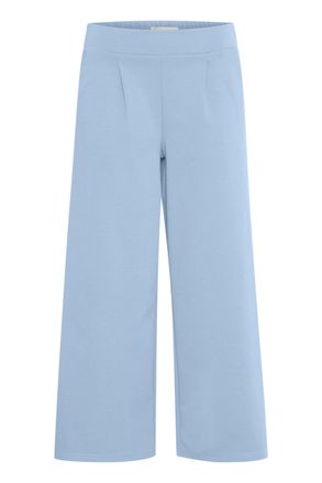 Ichi IHKATE SUS WIDE PA Damen Hose Stoffhose mit Stretch gerader Schnitt Elastikbund Crop L&auml;nge, Gr&ouml;&szlig;e:XXL, Farbe:Placid Blue (153920)
