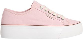 Calvin Klein Baskets Vulcanis&eacute;es Femme Logo Tag Compens&eacute;es, Rose (Sweet Pink/Cappuccino), 36