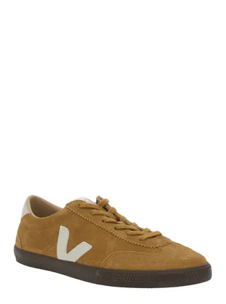 Veja Unisex Beige Low Top Sneakers With Logo Patch Suede Trainers