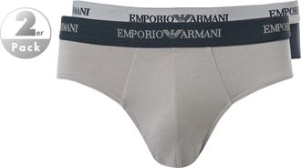Emporio Armani Herren Slips blau Baumwolle & Mix unifarben
