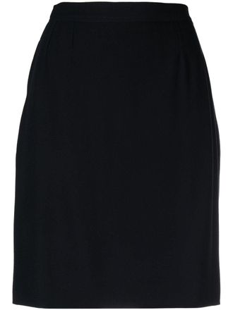 Saint Laurent jupe crayon à taille haute (années 1990) - Bleu