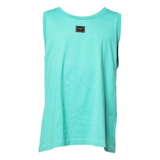 Dolce & Gabbana Homme, Tops, Vert, Taille: XL Vert Sans Manches Col Rond T-shirt avec Logo