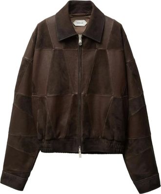 Versace Homme, Vestes, Brun, Taille: L Blouson Leather