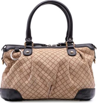 Gucci Hobo Bags - Diamante Canvas Sukey Satchel - Gr. unisize - in Braun - für Damen