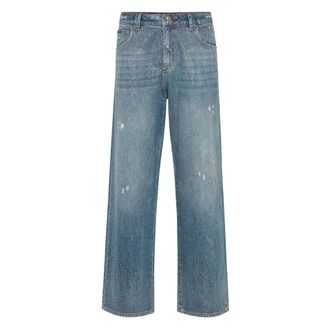 Philipp Plein Denim Hosen Beach Boy Fit Strass - - Jeans - Herren - Blau - W30