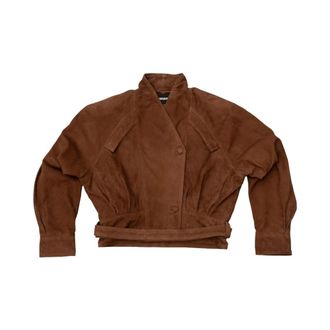 Rotate Rotate Birger Christensen, Femme, Vestes, Brun, Taille: 40 FR Bison 249 Leather Jacket