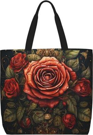 Generic Roses Gothique Sac A Main Femme D&eacute;contract&eacute; Sacs De Courses L&eacute;ger Sac &Agrave; Bandouli&egrave;re Pour Travail Shopping Gym