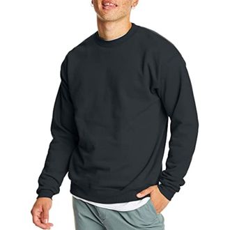 Hanes Herren EcoSmart Fleece Pullover Crewneck 1er Oder 2er Pack Sweatshirt, Schwarz-1 Packung, XXX-Large