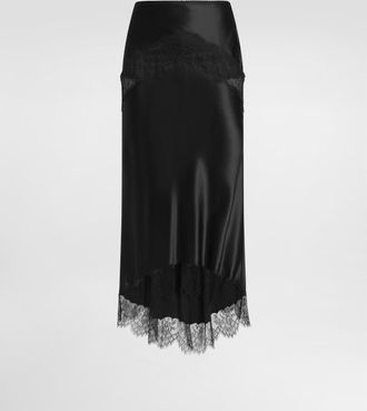 Dolce & Gabbana Silk Satin Skirt - Frau R&ouml;cke Schwarz Seide 42