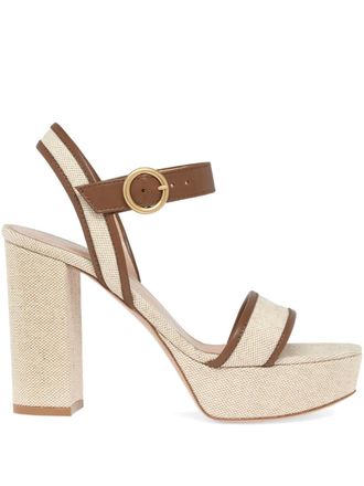 Gianvito Rossi Milos Plateau-Sandalen mit Absatz - Nude