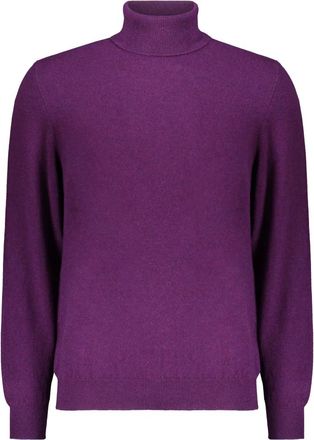 Fedeli Homme, Pulls, Violet, Taille: L Col roul&eacute; &agrave; manches longues