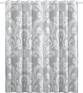 Generic Rideau &agrave; Oeillets Imprim&eacute; Lumi&egrave;re Color&eacute;e, Texture Florale Baroque &eacute;co&eacute;nerg&eacute;tiques Isolant Thermique Rideau, D&eacute;coratif Occultant Rideaux pour Salon Cu