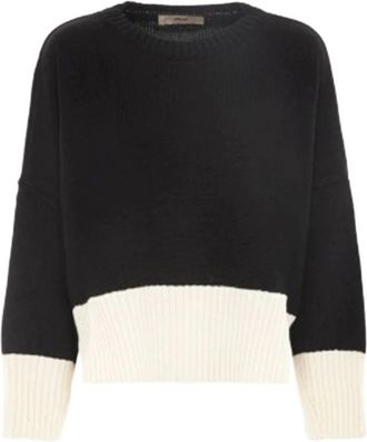 Akep Femme, Pulls, Noir, Taille: 36 FR Maille &agrave; col rond