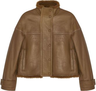 Yves Salomon Jacke mit Shearling-Futter - Braun