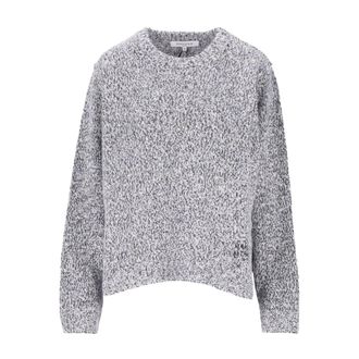 Maison Kitsun&eacute; Pull boxy en maille moulin&eacute;e m&eacute;lang&eacute; alpaga - Femme - Pulls - Gris - Taille: 36 FR