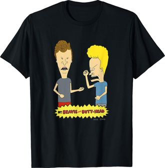Beavis And Butt-Head Fist Pump Distressed Portrait T-Shirt
