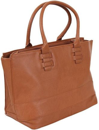 Pieces GADRA Bag 17046516, Damen Henkeltaschen, Braun (Cognac.), 46x26x17 cm (B x H x T)