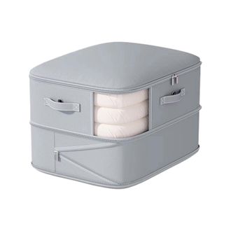 Generico Kompressions-Organizer: Aufbewahrungstasche mit doppellagigem Rei&szlig;verschluss, kompakt, platzsparend, strapazierf&auml;hige Stoffstruktur f&uuml;r Bettw&auml;sche, Be