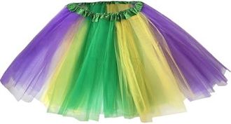 Generic Pliss&eacute;e roulettes Jupe Mini Sexy Elegant Soir&eacute;e Multicolore Ballerine Skirt Petticoat en Tulle Taille &Eacute;lastique R&eacute;tro Jupe Tutu Femmes Habiller Soir&eacute;e