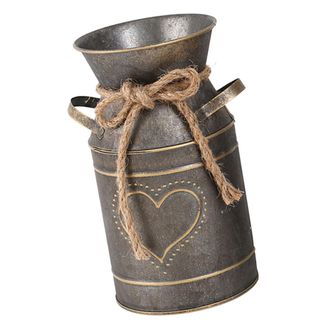 Cabilock Retro Blumentopf Eimervase Aus Verzinktem Eisen Mit Griff Stabiler Metall Blumentopf F&uuml;r B&uuml;ro Balkon Wohnzimmer Vintage Pflanzenhalter Desktop Dekorat