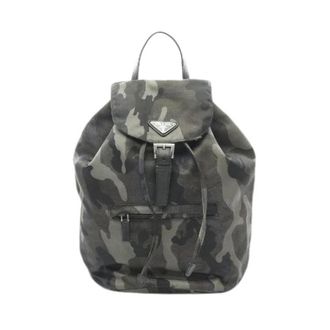 Prada Pre-owned Tessuto Camoufl Nylon Leder Rucksack - - Pre-owned - Damen - Gr&uuml;n - ONE SIZE