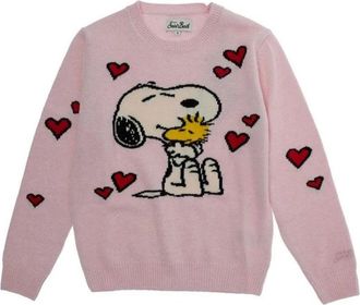 MC2 Saint Barth Snoopy Motif Wool and Cashmere Sweater - Multicolor