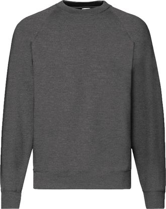 Fruit Of The Loom Herren Classic 80/20 Raglan-Sweatshirt, Single Jersey, Raglan&auml;rmel, Gr&ouml;&szlig;e XXL - 129 cm, Dark Heather + 1 HL Kauf Notizblock