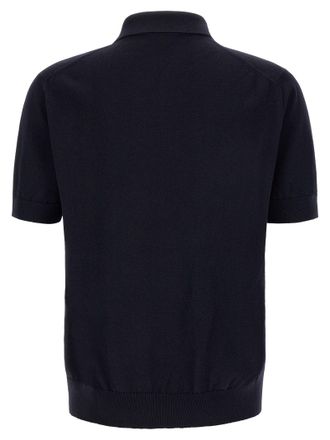 Dolce & Gabbana Mens Blue Virgin Wool Polo Shirt