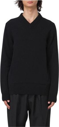 Jil Sander Homme, Pulls, Noir, Taille: M Cashmere VNeck Sweater