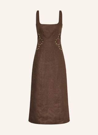 Maje Leinenkleid Mit Nieten Und Cut-Outs braun