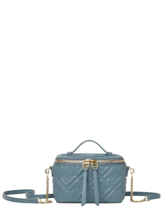 Fendi Womens Mini Bag Vanity Azure Leather Handbags Hand