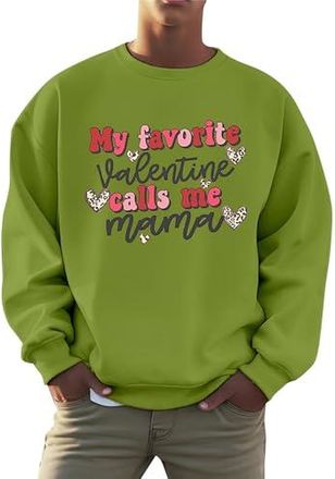 Generic 2026 - Sweat-shirt d&eacute;contract&eacute; &agrave; col rond pour homme et femme - Imprim&eacute; lettre, Vert, 3XL