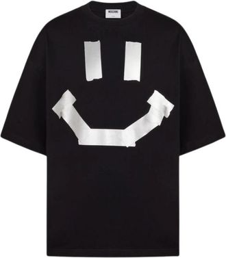 Moschino Smiley Trompe-loeil T-Shirt - - Tops - Herren - Schwarzk - L