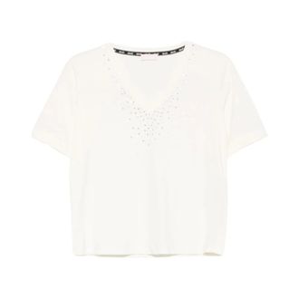 Liu Jo Femme, Tops, Blanc, Taille: 40 FR T-shirt avec strass