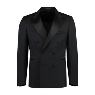 Tagliatore Homme, Vestes, Noir, Taille: XL Veste de smoking crois&eacute;e avec revers en pointe satin