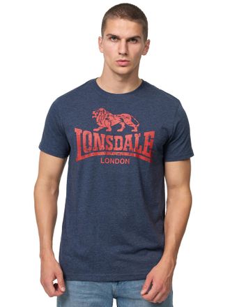 Lonsdale Herren T-Shirt Normale Passform SILVERHILL L, Marl Navy/Red