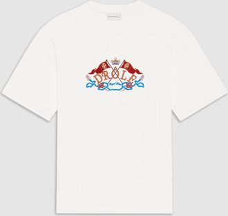 Dr&ocirc;le de Monsieur T-Shirt Crest Embroidery Off White