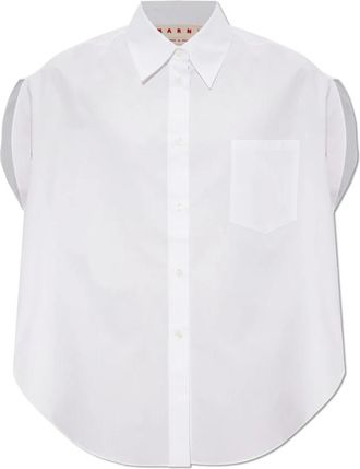 Marni Femme, Blouses et Chemises, Blanc, Taille: 38 FR T-shirt oversize avec poche