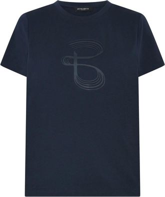 Bruuns Bazaar Femme, Tops, Bleu, Taille: 42 FR Sky Captain T-shirt Classique avec Imprimé