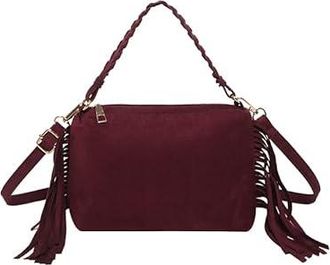 Generic Sac &agrave; bandouli&egrave;re vintage en cuir synth&eacute;tique pour femme, pour le travail, le shopping, les voyages, rouge, 200.00 x 160.00 x 90.00 mm